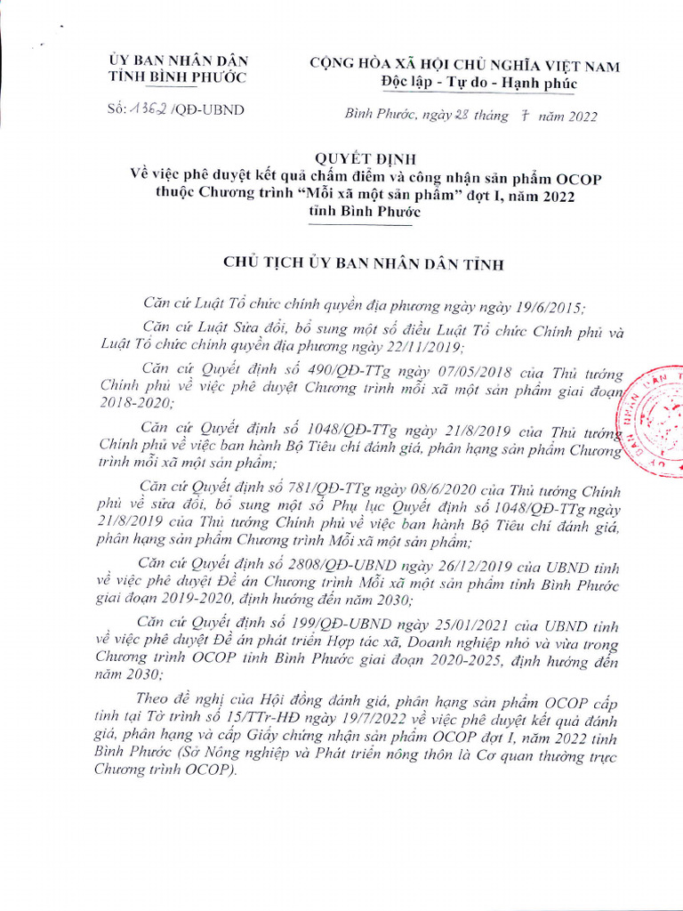 Ocop Binh Phuoc | PDF