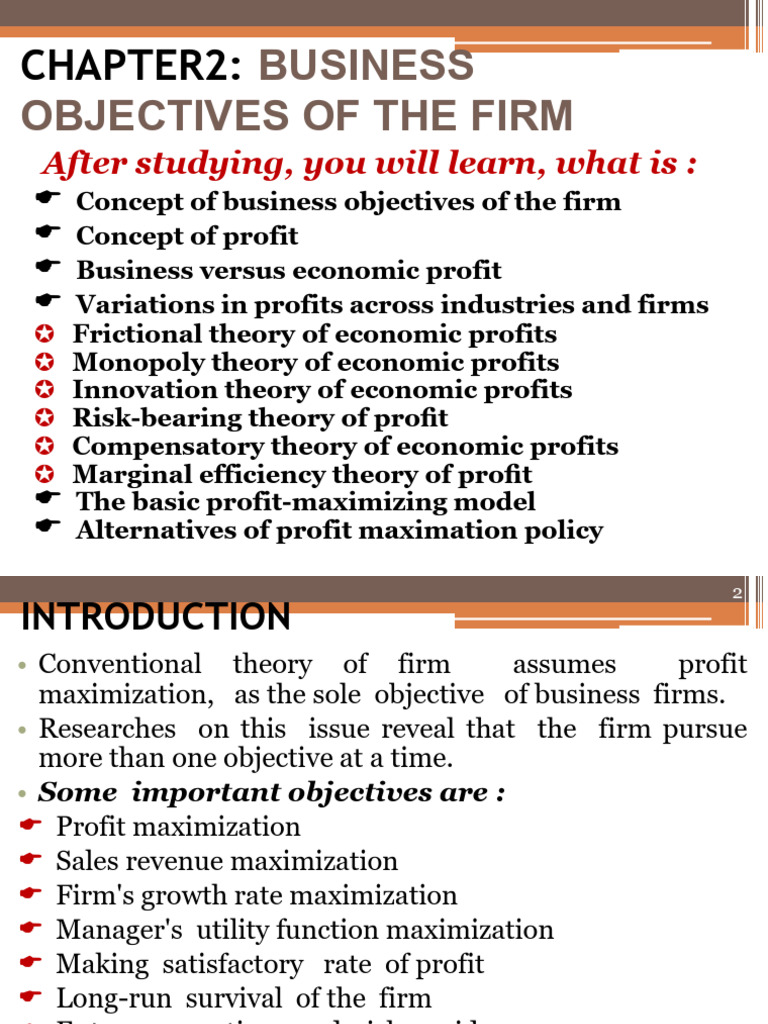 Business Objectives of the Firm | PDF | Profit (Economics) | Income