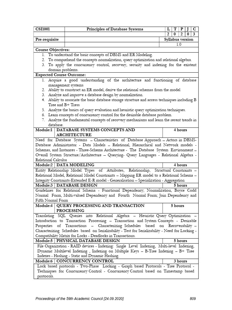 Csi1001 Principles-Of-database-systems Eth 1.0 57 Csi1001 59 Acp | PDF | Databases | Relational ...