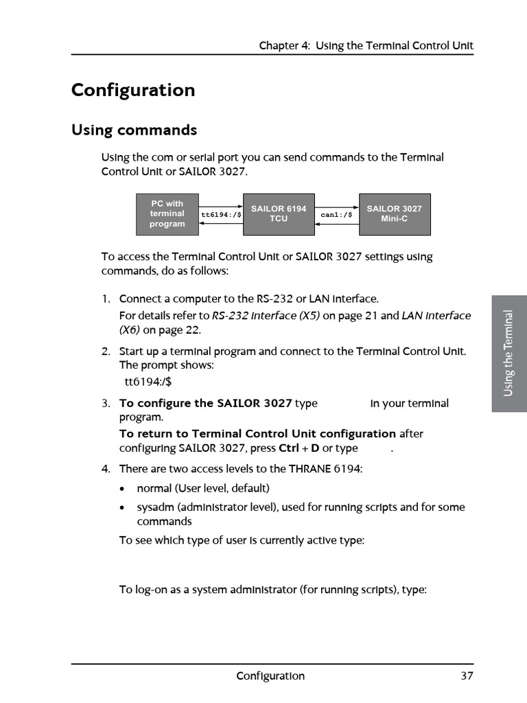 Configuring THRANE TCU (SSAS) | PDF | Ip Address | Computer Terminal