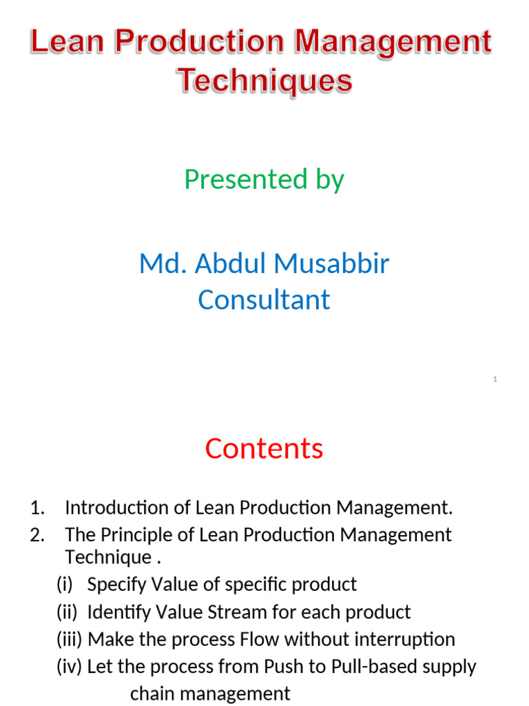 Lean Management Techniques | PDF | Lean Manufacturing | Business Process