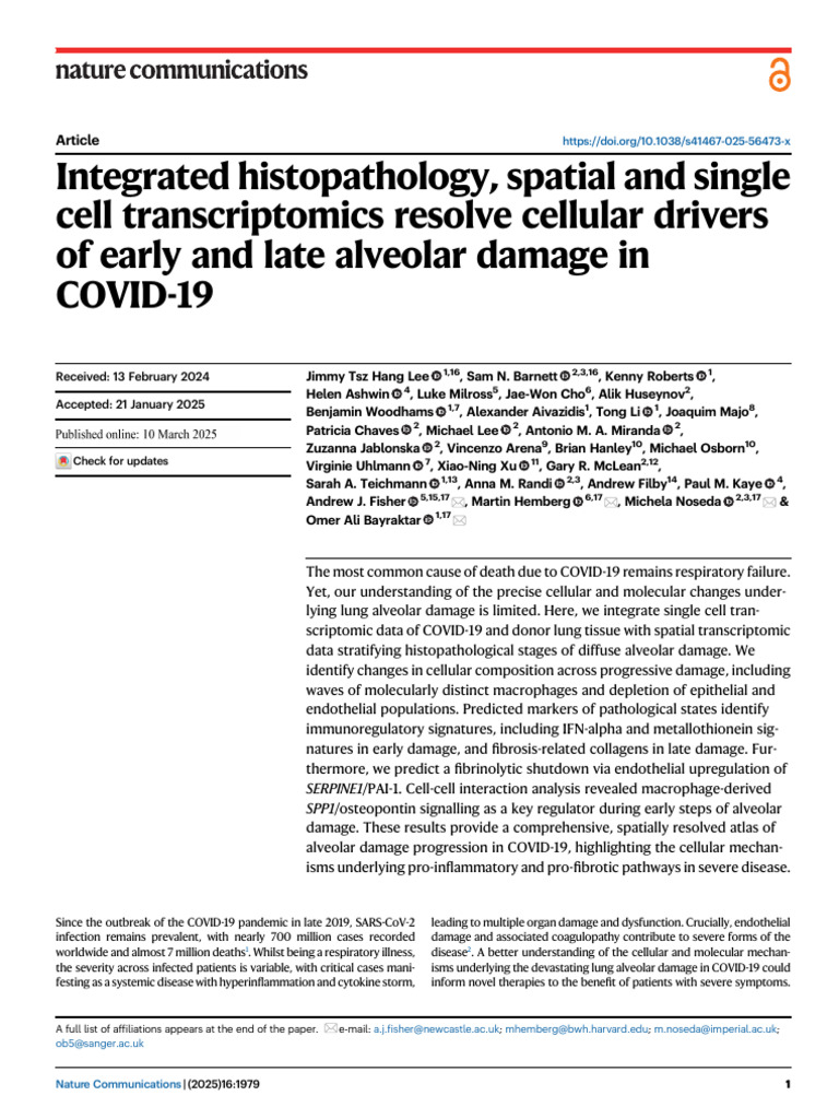 Integrated Histopathology Spatial and Single Cell Transcriptomics ...