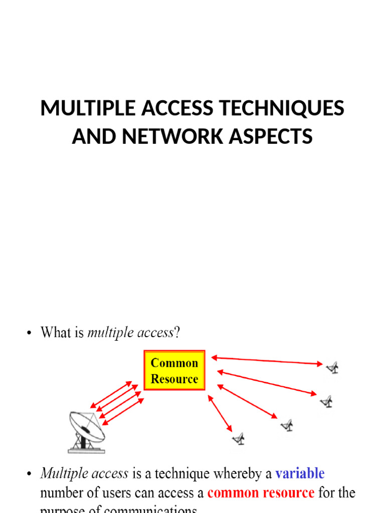 Multiple Access Techniques in Satellite Networks | PDF | Channel Access ...