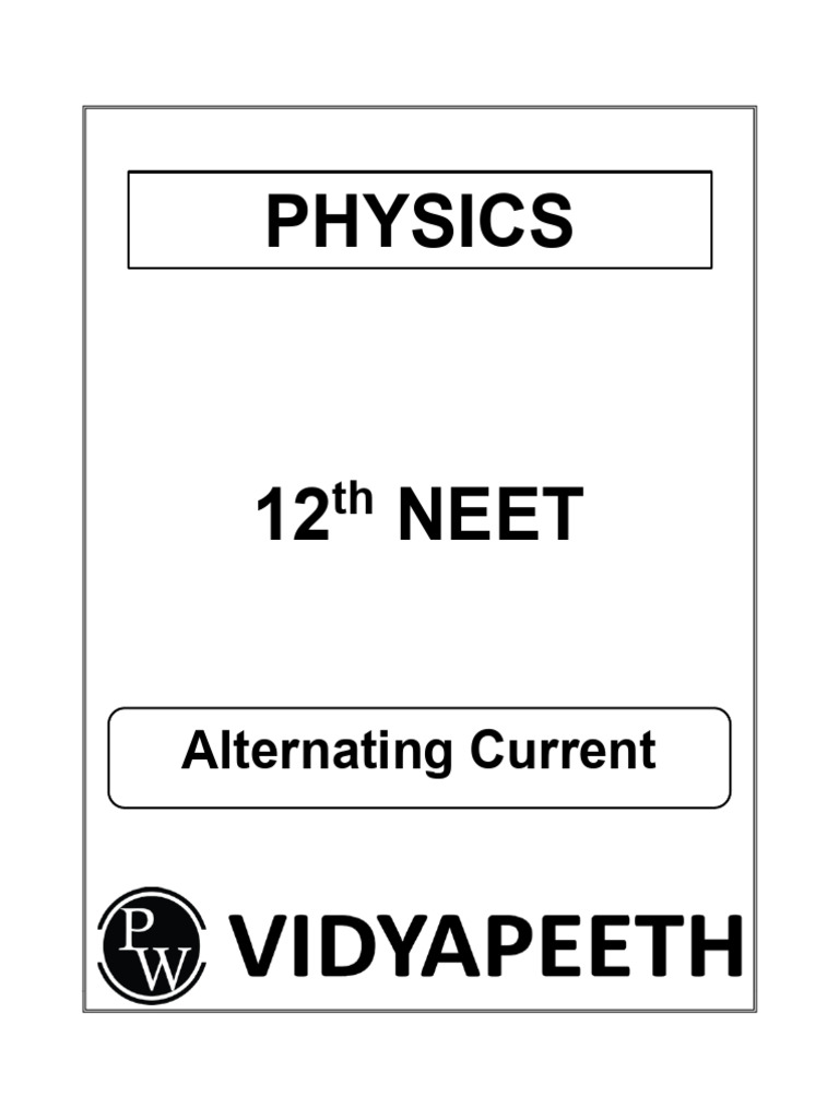DPP 1-6 Alternating Current 12th NEET | PDF | Inductor | Transformer