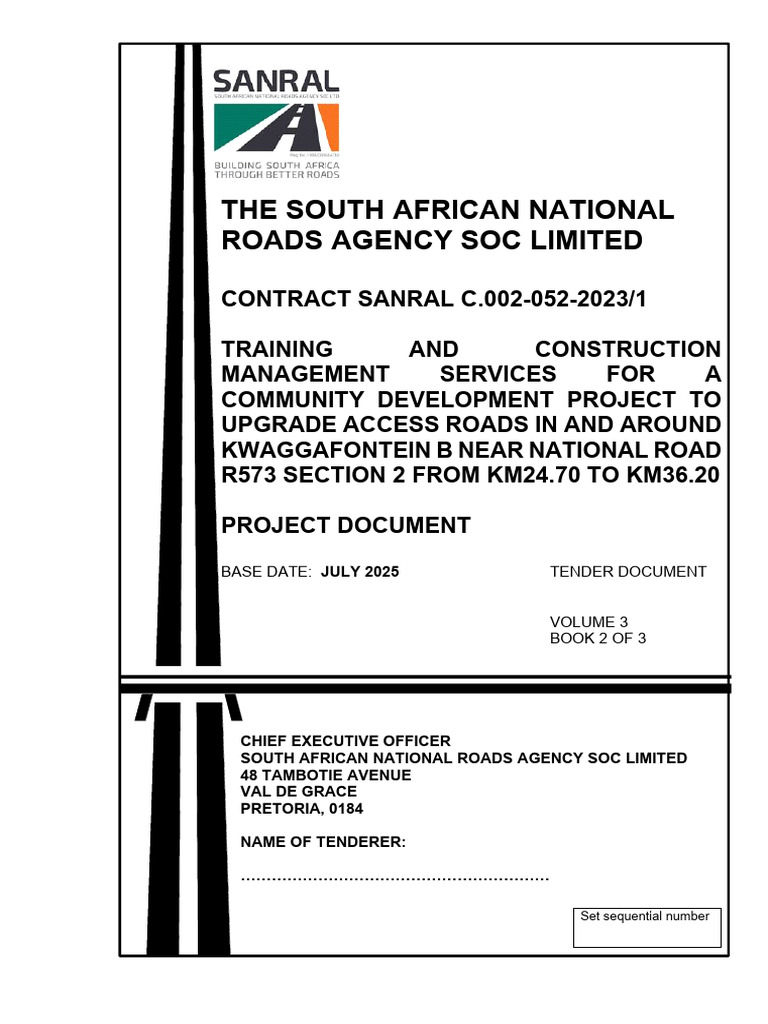 SANRAL Kwaggafontein Road Upgrade Tender | PDF | Offer And Acceptance ...