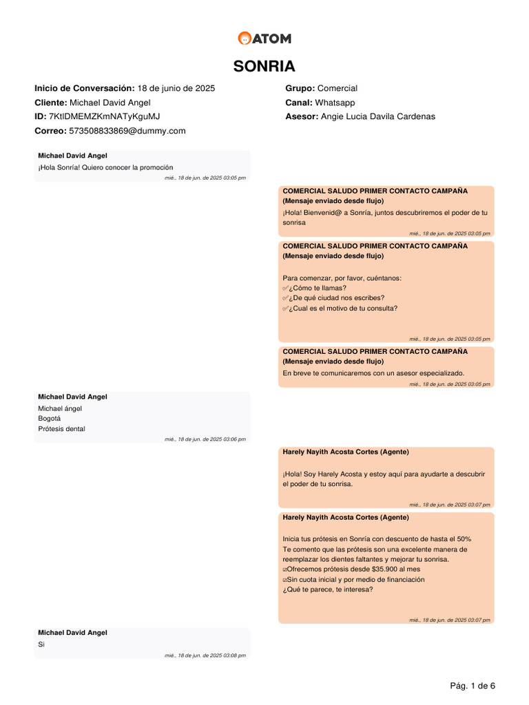 Conversación de Michael David Angel | PDF | Diente | Anatomia dental