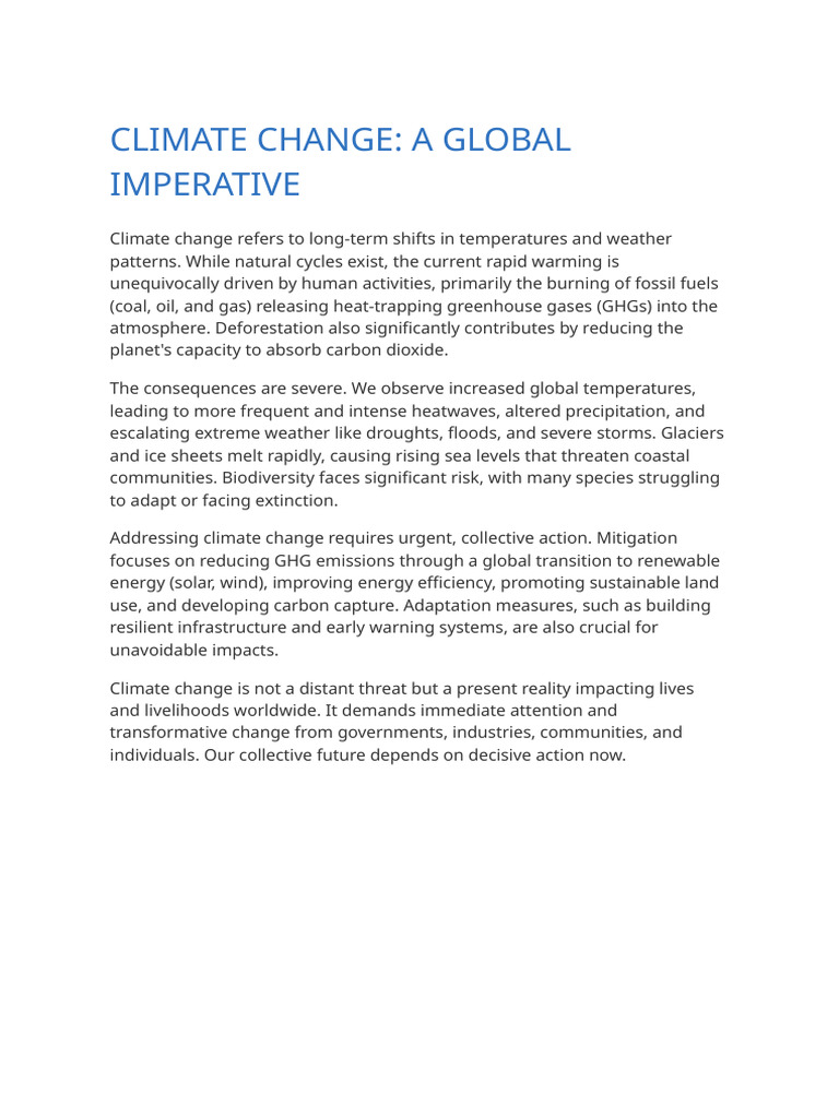 Climate Change Document | PDF