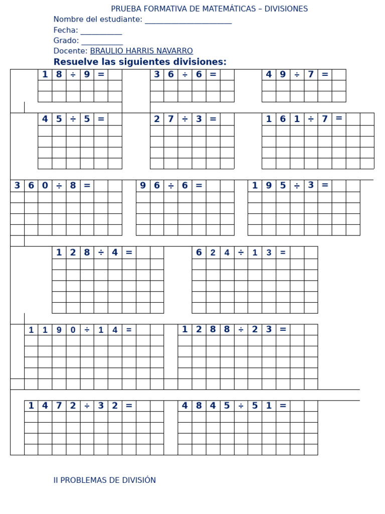 PRUEBA FORMATIVA DE MATEMÁTICAS | PDF