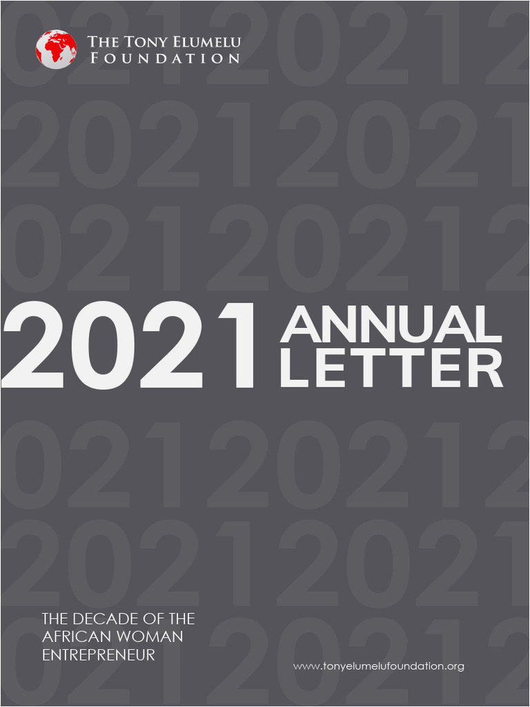 2021 Annual Letter by TEF Co Founder Dr. A.V Elumelu | PDF ...