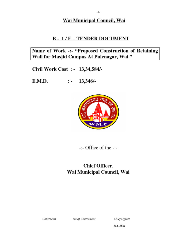 1 Tender Form Phulenagar Majid Campus | PDF | Public Key Certificate ...