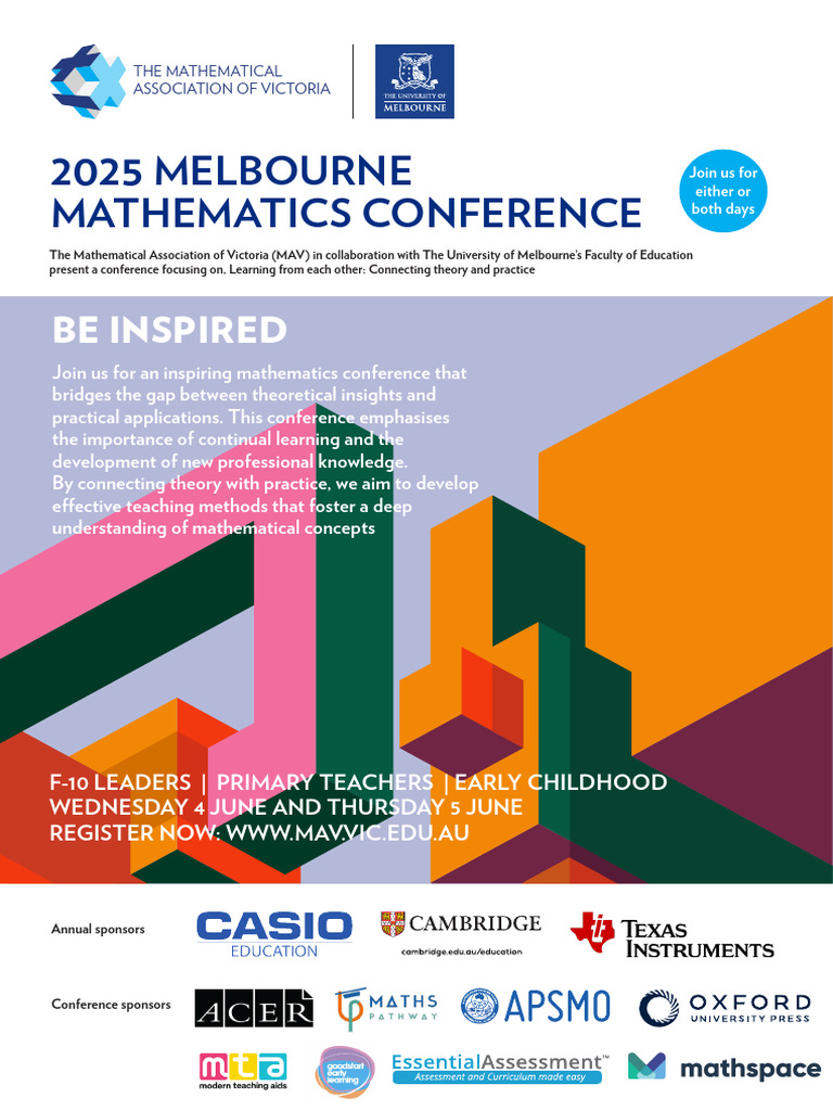 2025 Melbourne Mathematics Conference | PDF | Teachers | Pedagogy