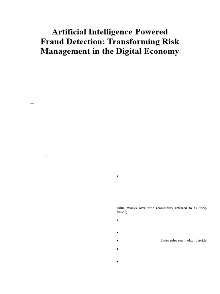 Artificial Intelligence-Powered Fraud Detection: Transforming Risk ...