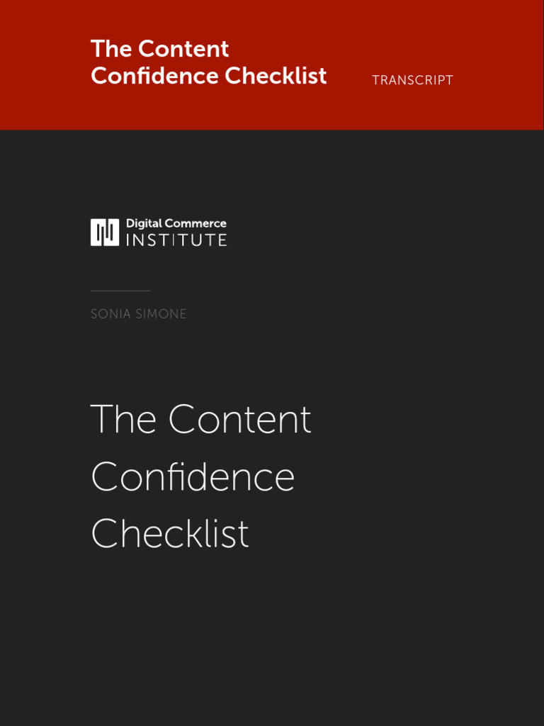 Content Confidence Checklist Guide | PDF