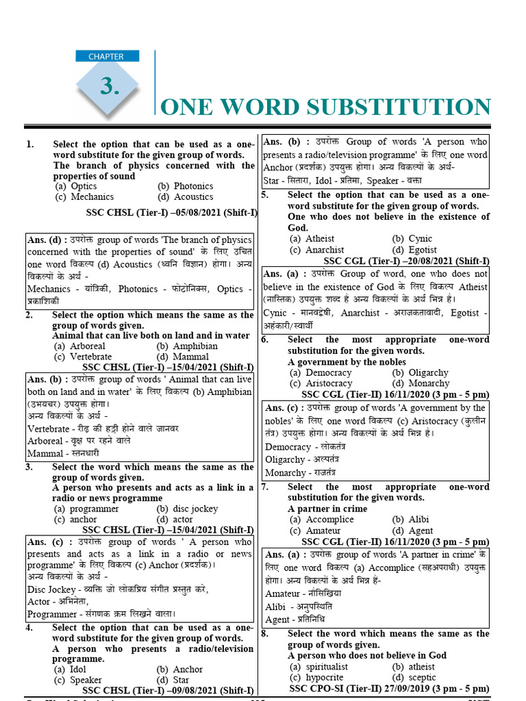 One Word Substitution | PDF