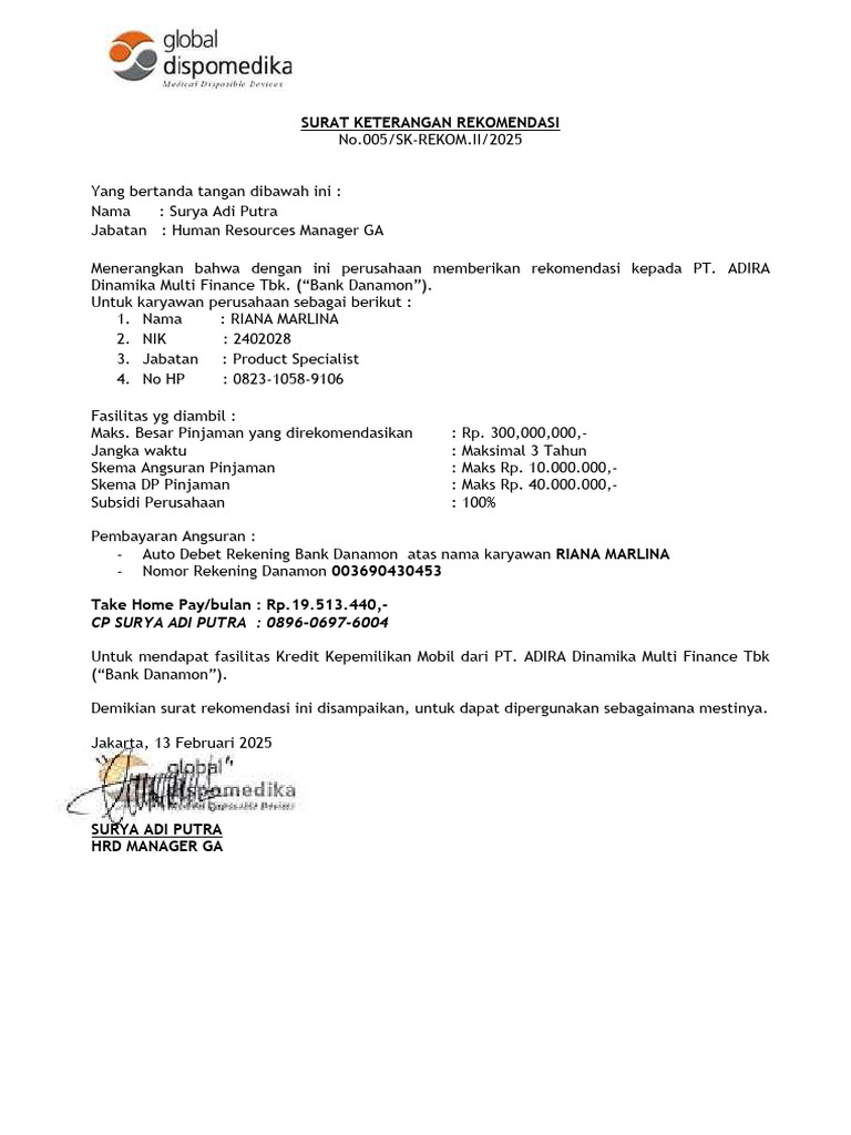 Surat REKOMendasi pt | PDF