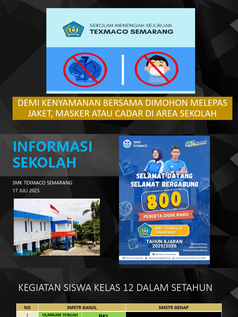 Kebijakan dan Kegiatan SMK Texmaco Semarang | PDF