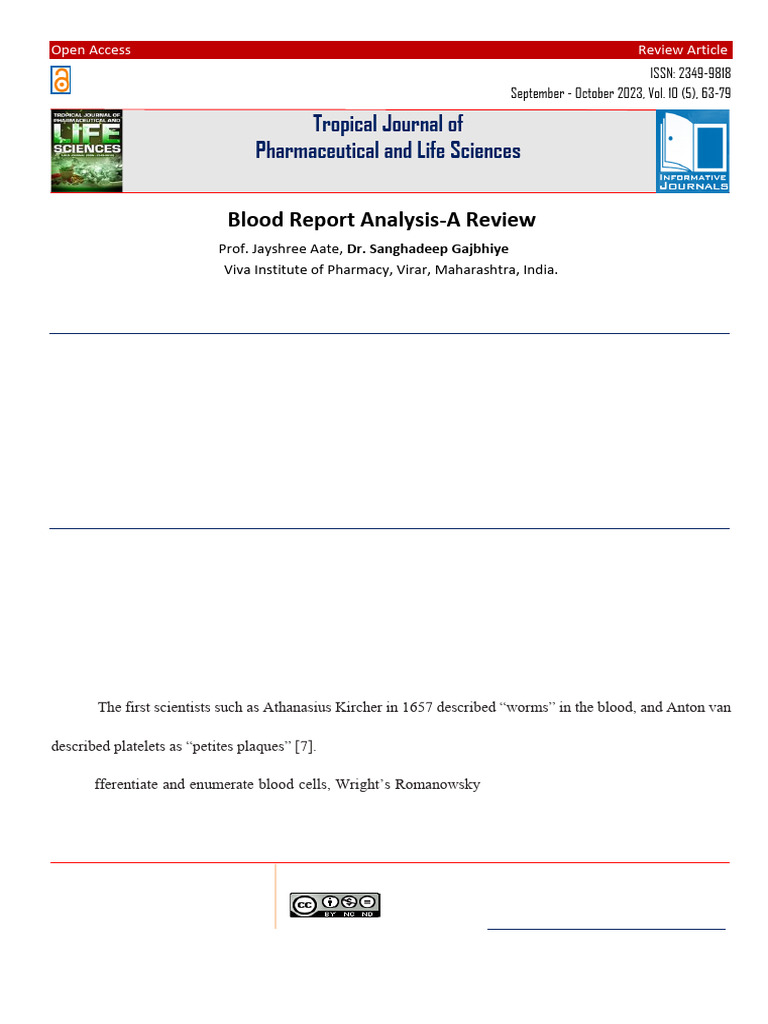 Blood Report Analysis Overview | PDF | Anemia | White Blood Cell