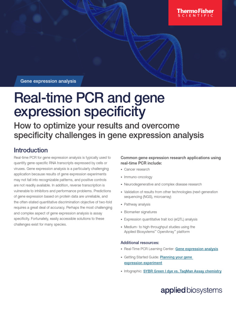 Optimizing Real-Time PCR Specificity | PDF | Real Time Polymerase Chain ...