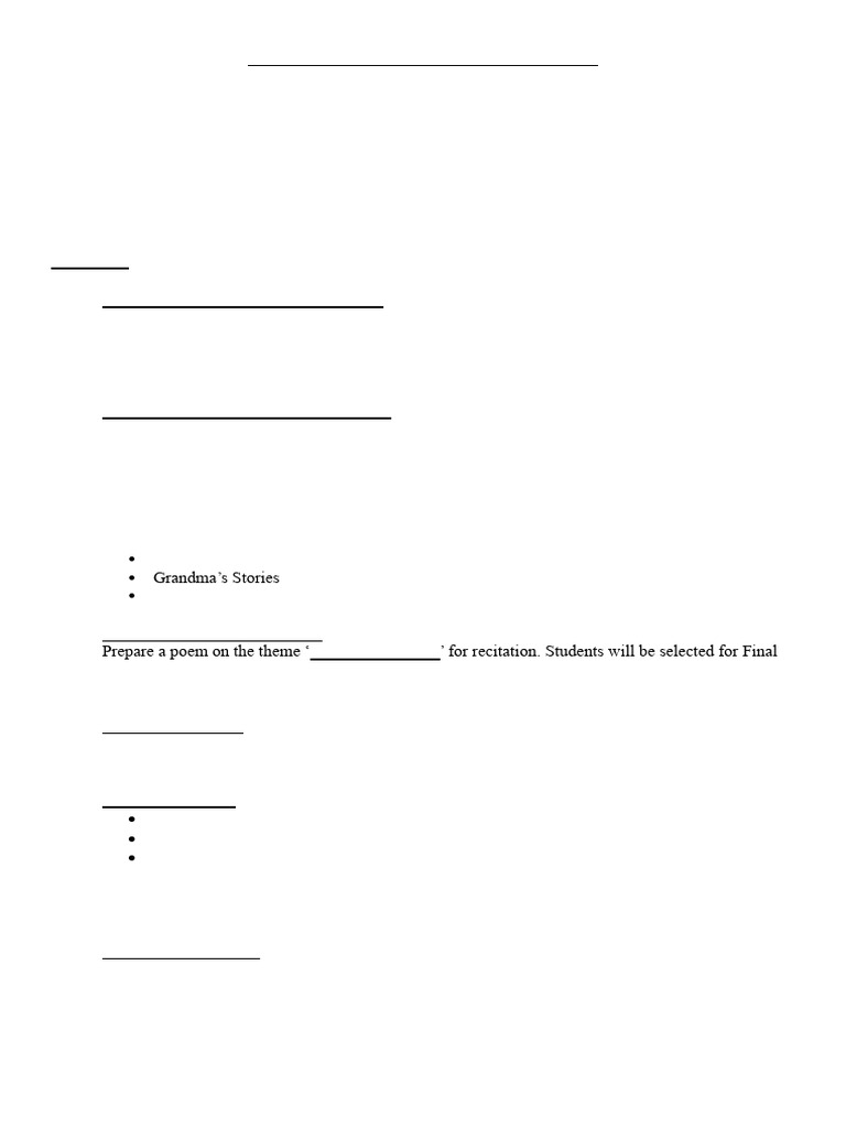 Class 4 Holiday Homework (Compiled) | PDF