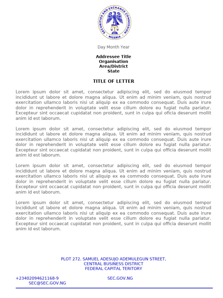 Letter Template SEC NG 2025 | PDF