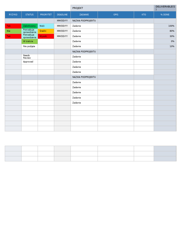 IC Simple Project Task List Example 11588 | PDF