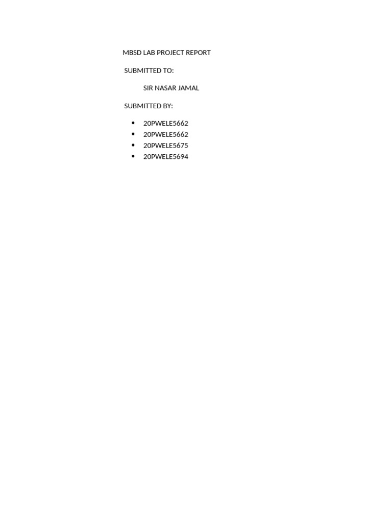 MBSD Lab Project Report | PDF | Computer Engineering | Electrical ...