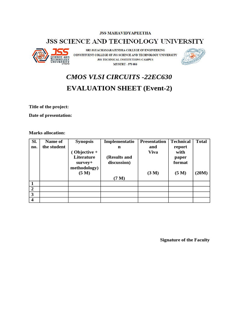Evaluation Sheet | PDF