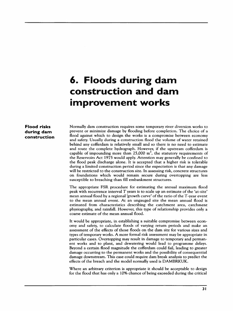 2015 6 Floods During Dam Construction and Dam Improvement Works | PDF ...