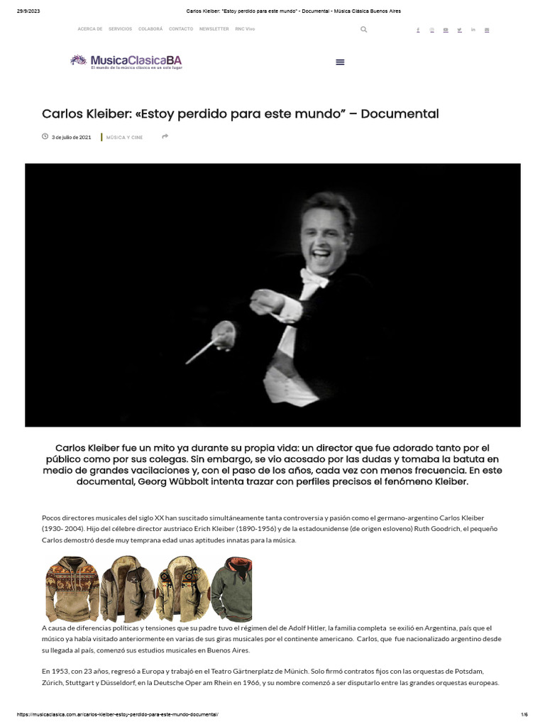Carlos Kleiber - Estoy Perdido para Este Mundo" - Documental - Música ...