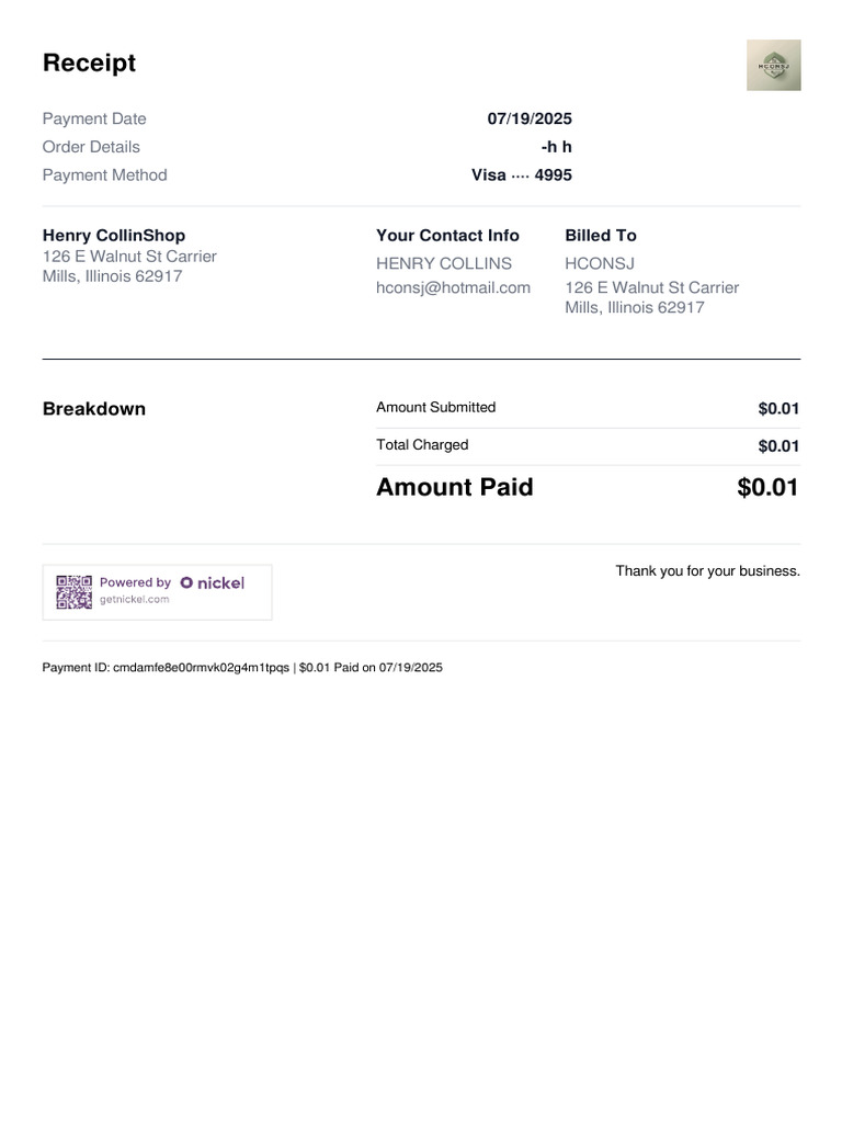 Receipt: Breakdown | PDF