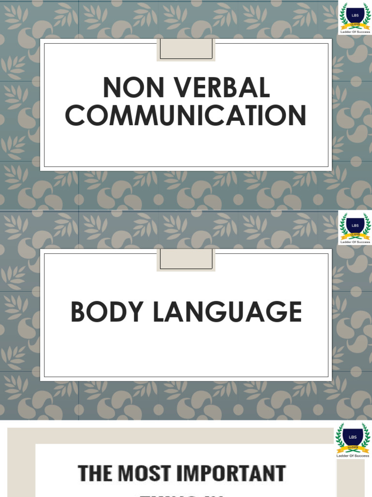 Non Verbal Communication | PDF