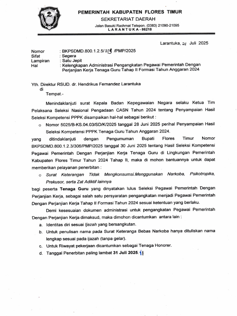 Surat Ke RSUD Tahap II | PDF