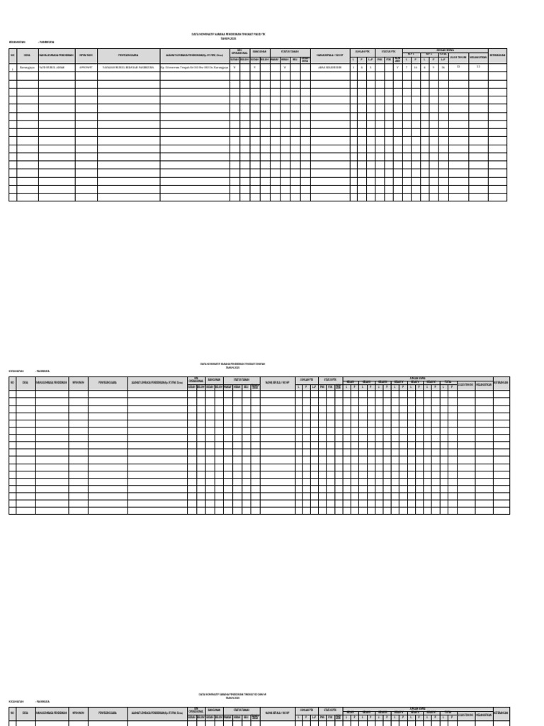 Form Data Sarana Pendidikan - Paud Nurul Anam | PDF