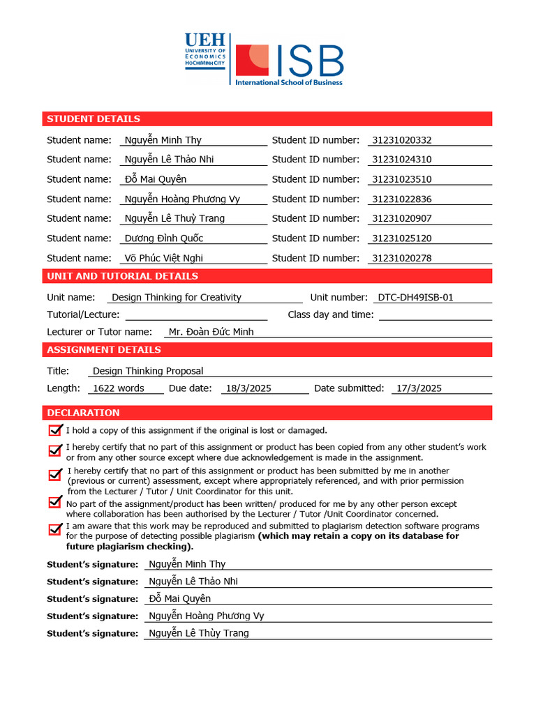 DTC01 Group 1 Design Thinking Proposal | PDF | Competitive Advantage ...
