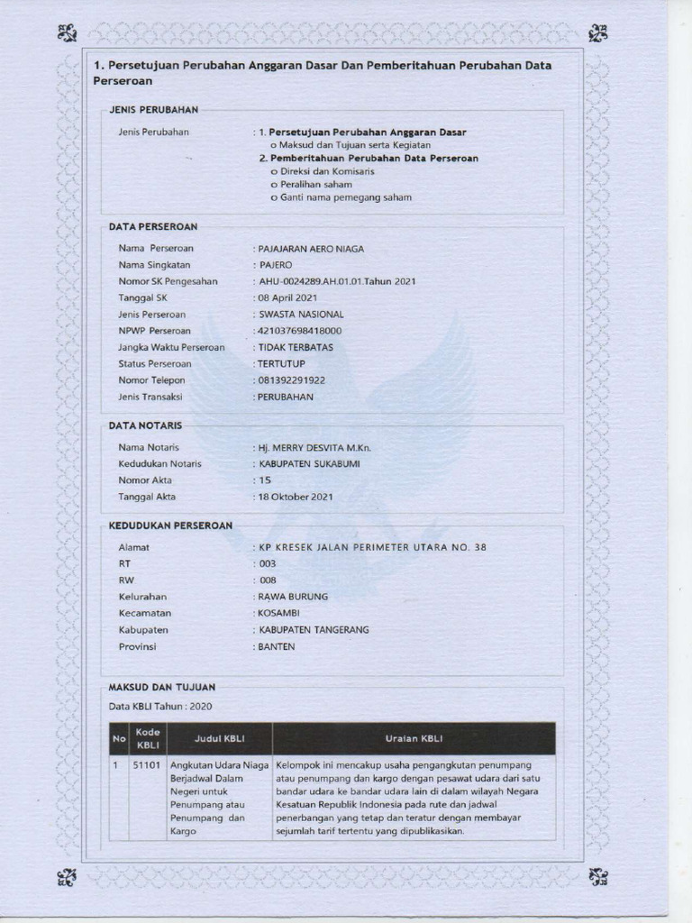 Persetujuan Perubahan Anggaran | PDF