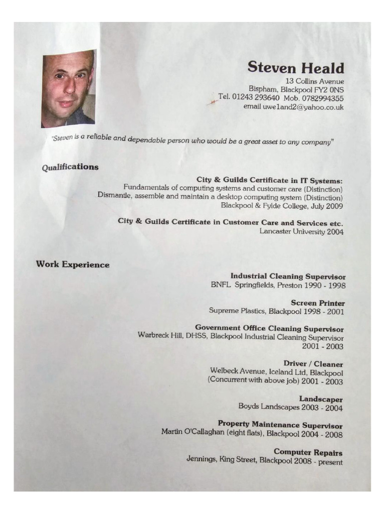 Steven Heald CV | PDF