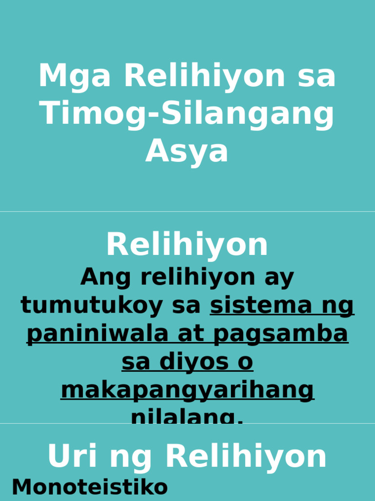 Mga Relihiyon Sa TSA | PDF