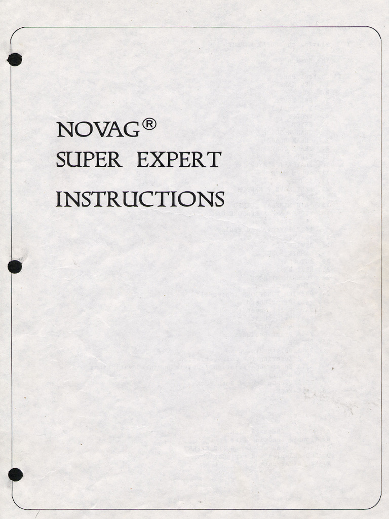 Novag Super Expert US - Manual | PDF