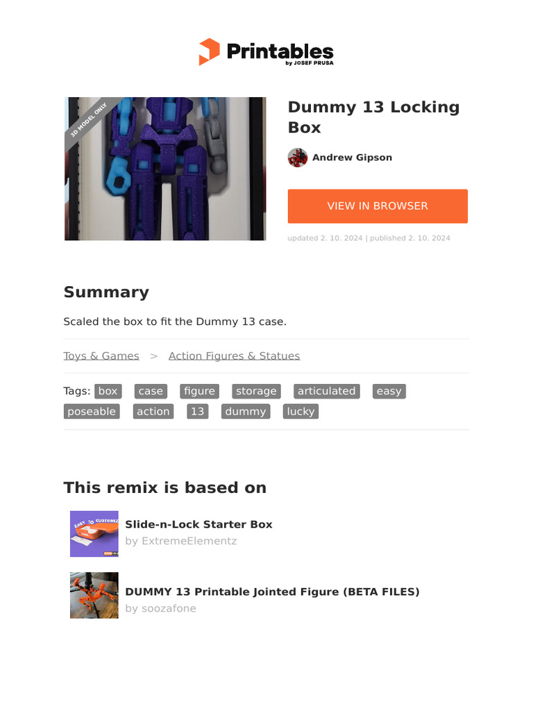 Dummy 13 Locking Box | PDF