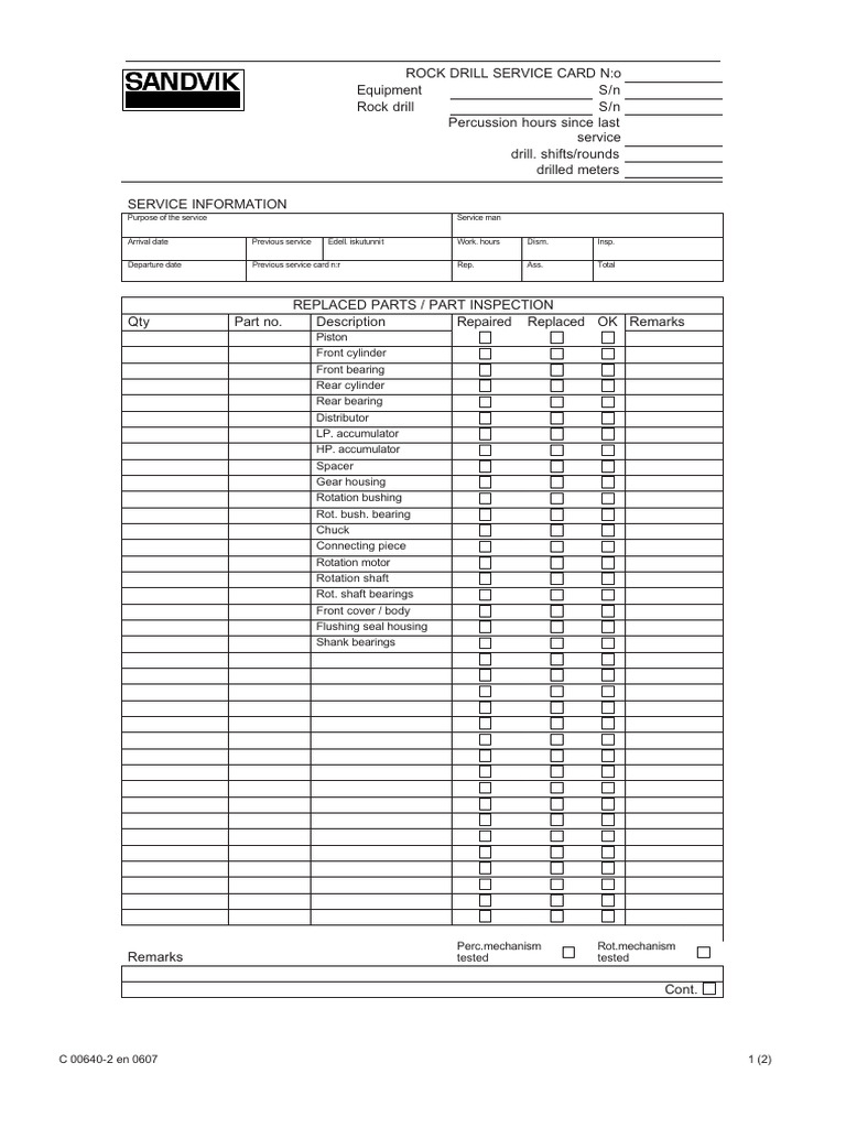 DRIFTER SANDVIK ROCK DRILL DD320s | PDF | Waste | Recycling