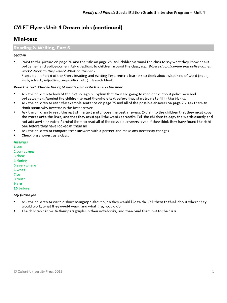 G5 Intensive LessonPlan Unit4 | PDF | Word Search | Adverb
