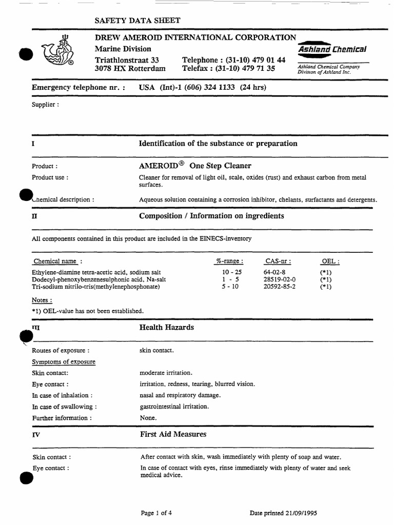 Ameroid One Step Cleaner | PDF