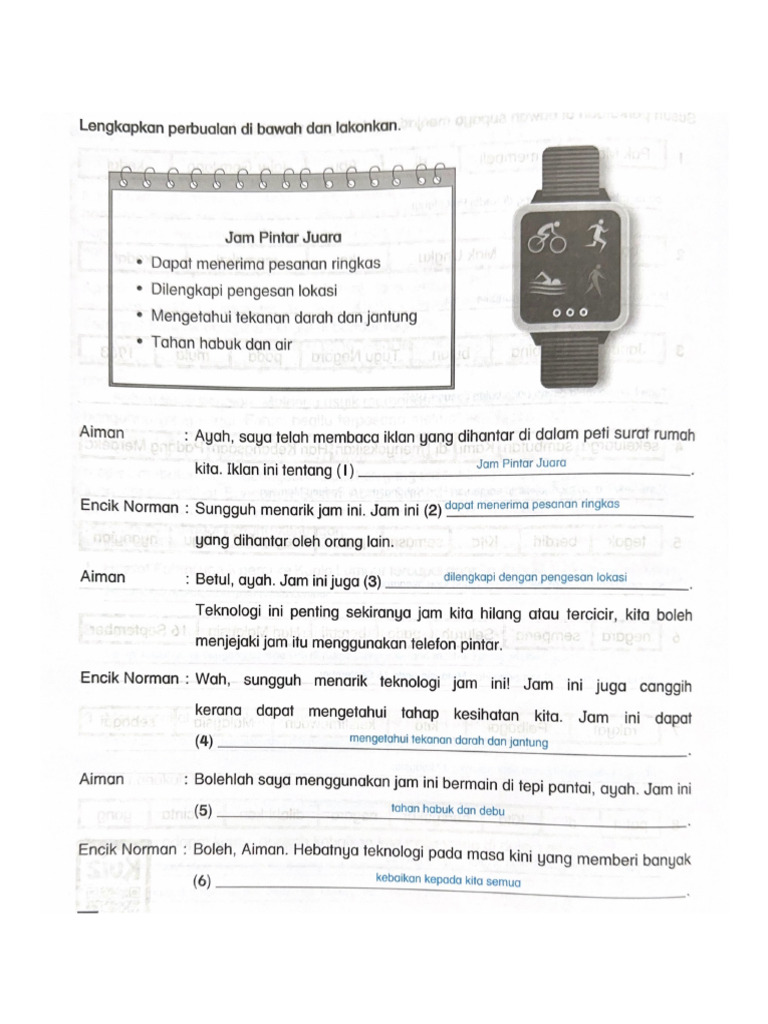 Lengkapkan Perbualan Di Bawah Dan Lakonkan. | PDF