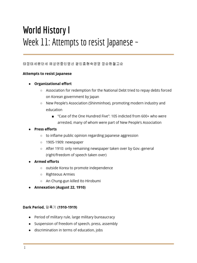 Korean Resistance to Japanese Colonization | PDF | Nationalism | Korea ...