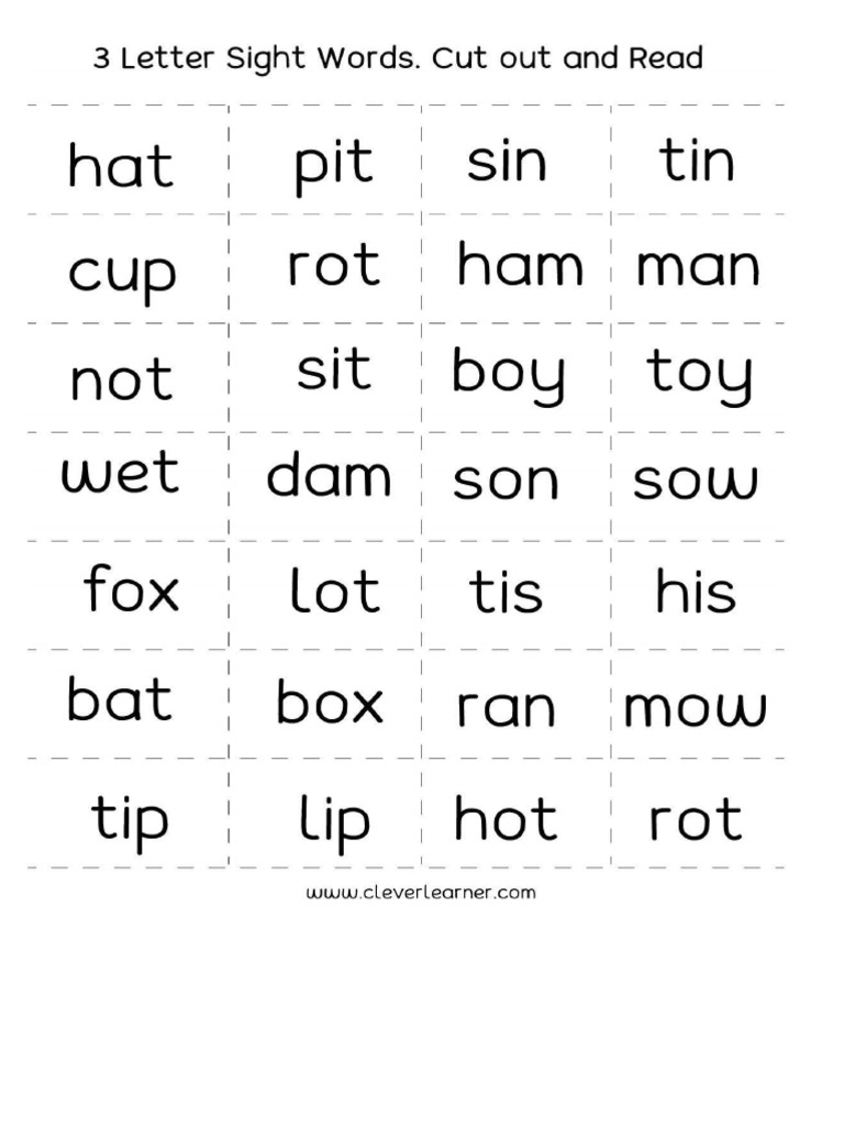 Three Letter Word Reading | PDF