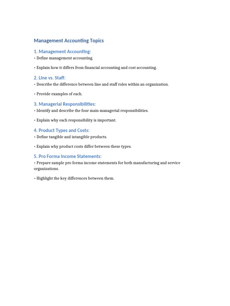 Key Topics in Management Accounting | PDF
