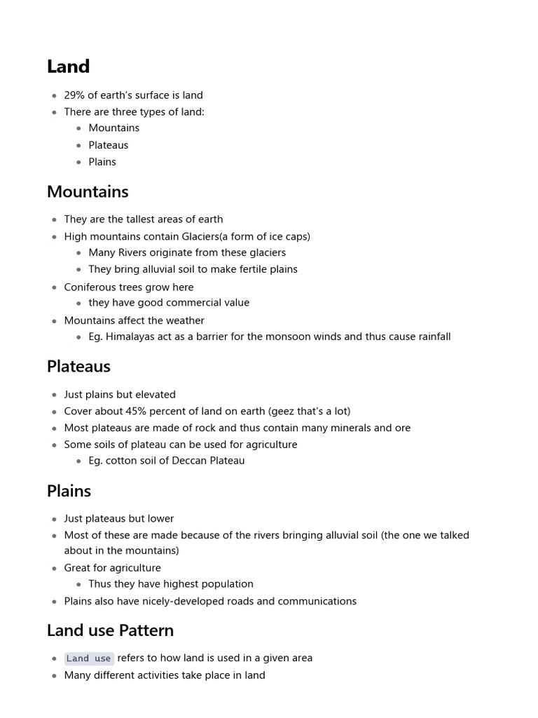 SST Ch-15 Natural Resources-Land, Soil and Water | PDF | Soil | Mountains