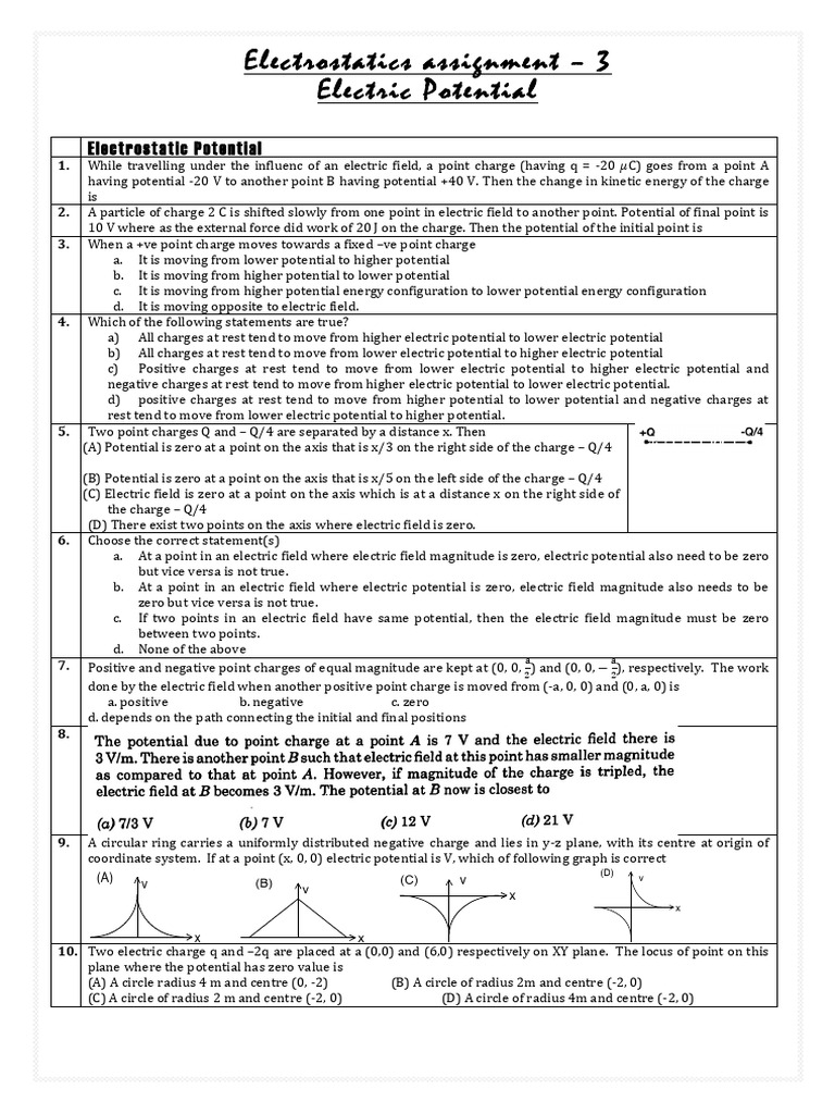 3 Electrostatic Potential - NoRestriction | PDF | Electric Field ...