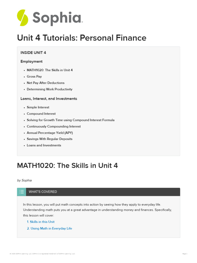 Unit 4 Tutorials Personal Finance | PDF | Overtime | Retirement