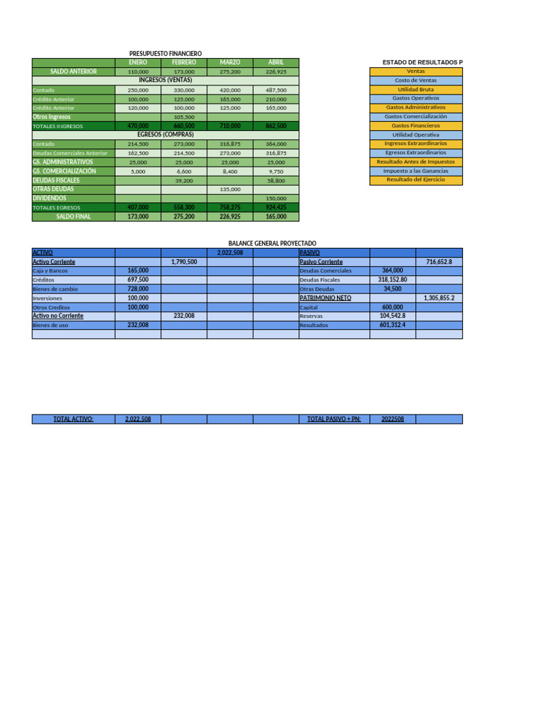 TP4 Solucion Presupuesto 2024 | PDF | Presupuesto | Servicios financieros